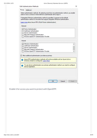 Active Directory Federation Services: OpenOTP Multi-Factor Authentication Integration with ADFS ...