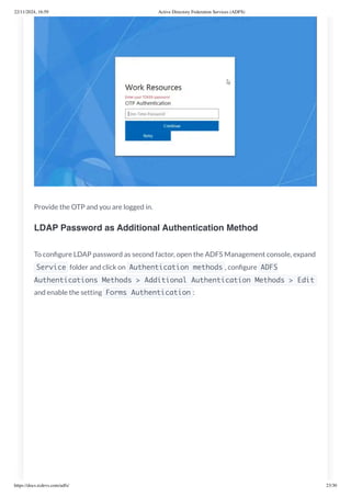 Active Directory Federation Services: OpenOTP Multi-Factor Authentication Integration with ADFS ...