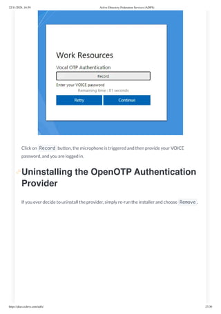 Active Directory Federation Services: OpenOTP Multi-Factor ...