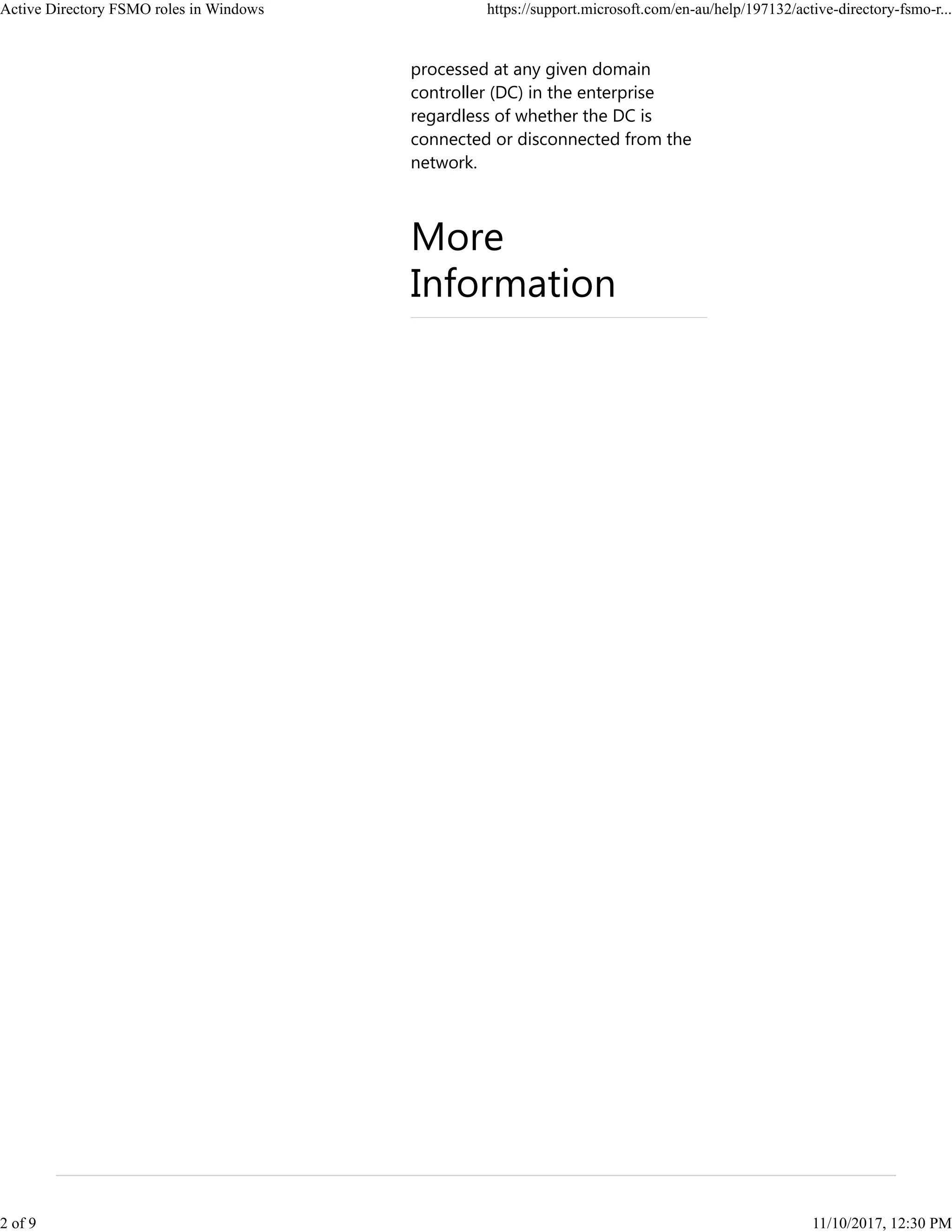 Active Directory FSMO Roles in Windows Server | PDF