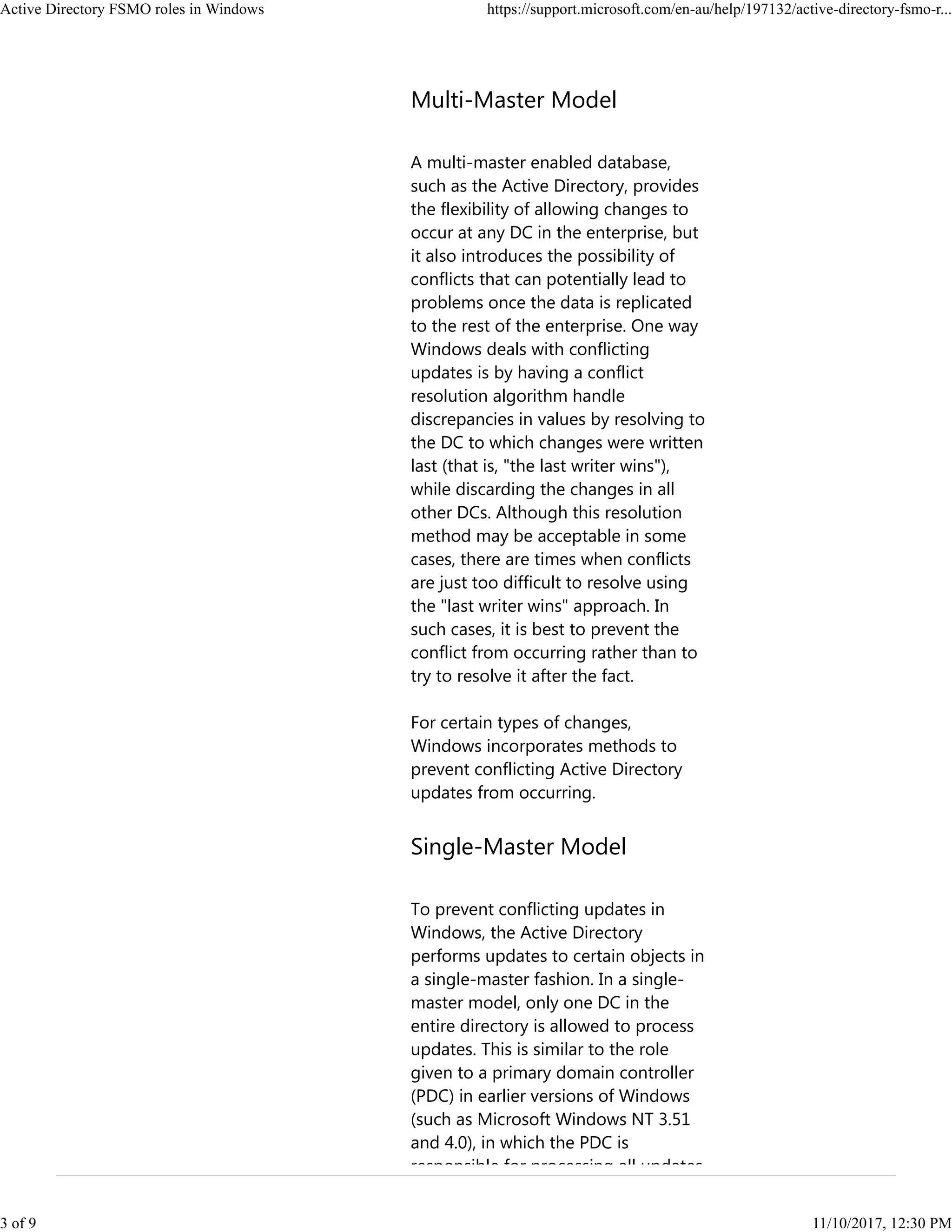 Active Directory FSMO Roles in Windows Server | PDF