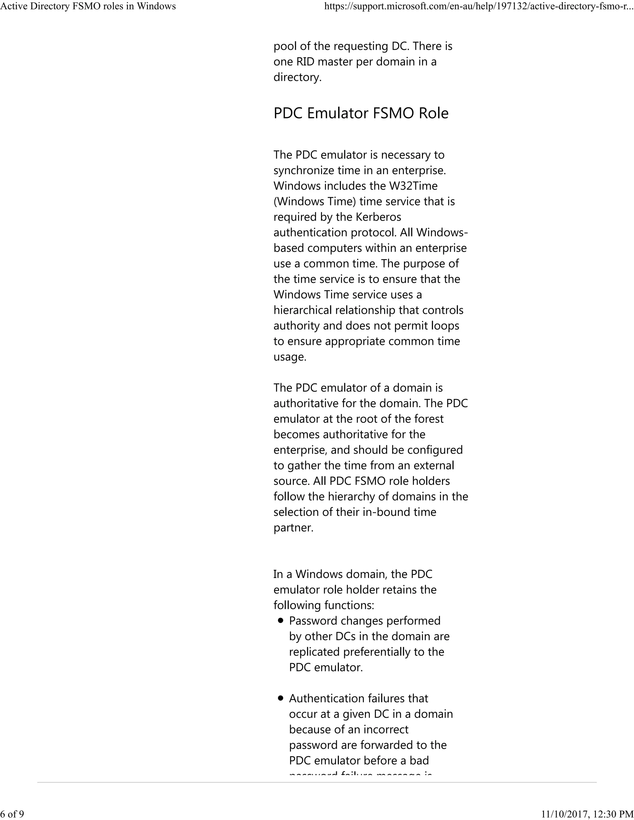 Active Directory FSMO Roles in Windows Server | PDF