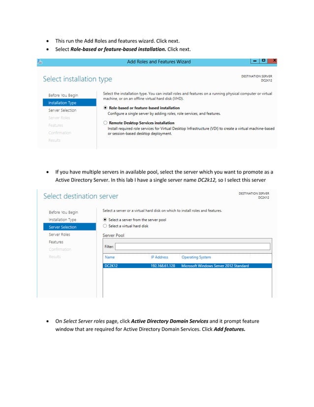 Active directory installation on windows server 2012 | PDF