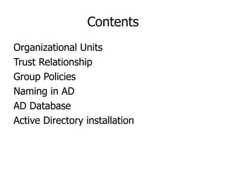 Active directory installation windows 2003 1 | PPT
