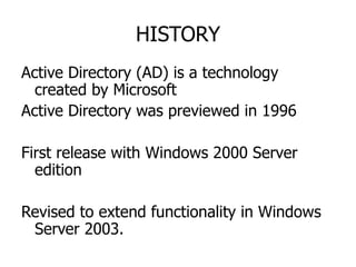 Active directory installation windows 2003 1 | PPT