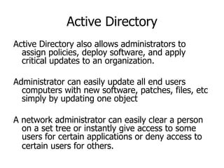 Active directory installation windows 2003 1 | PPT