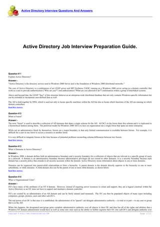 Active directory job_interview_preparation_guide | PDF