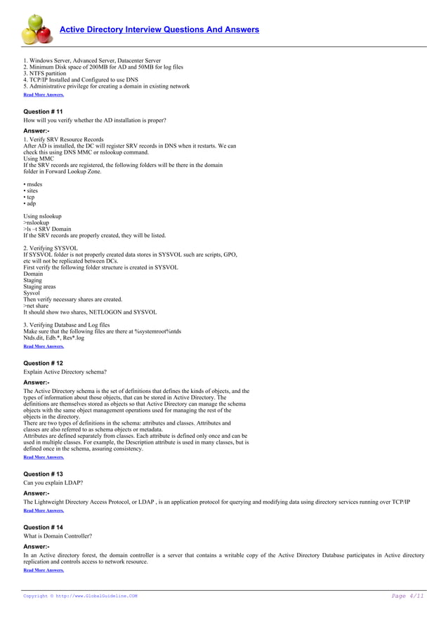 Active directory job_interview_preparation_guide | PDF