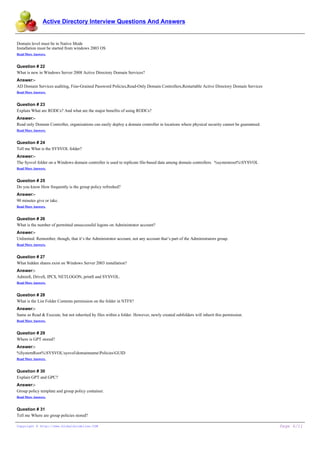 Active directory job_interview_preparation_guide | PDF