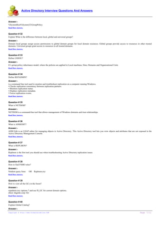 Active directory job_interview_preparation_guide | PDF