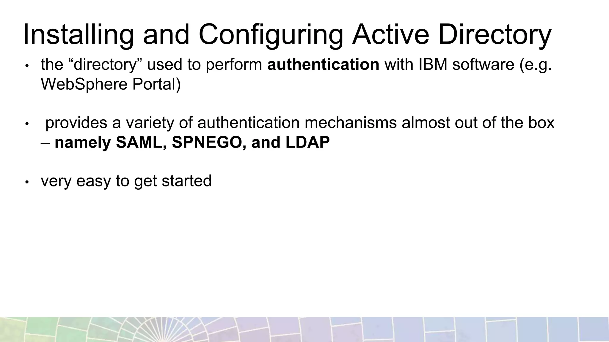 Active Directory Single Sign-On with IBM | PPTX