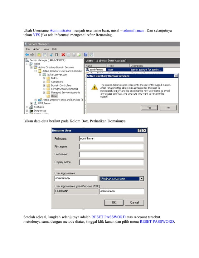 Active directory windows 2008 server | PDF