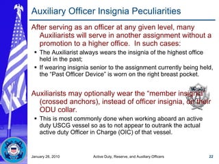 Active Duty, Reserve, Auxiliary Officers | PPT