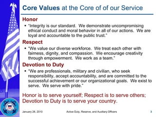 Active Duty, Reserve, Auxiliary Officers | PPT