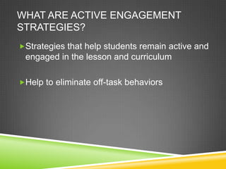 Active engagement strategies | PPTX