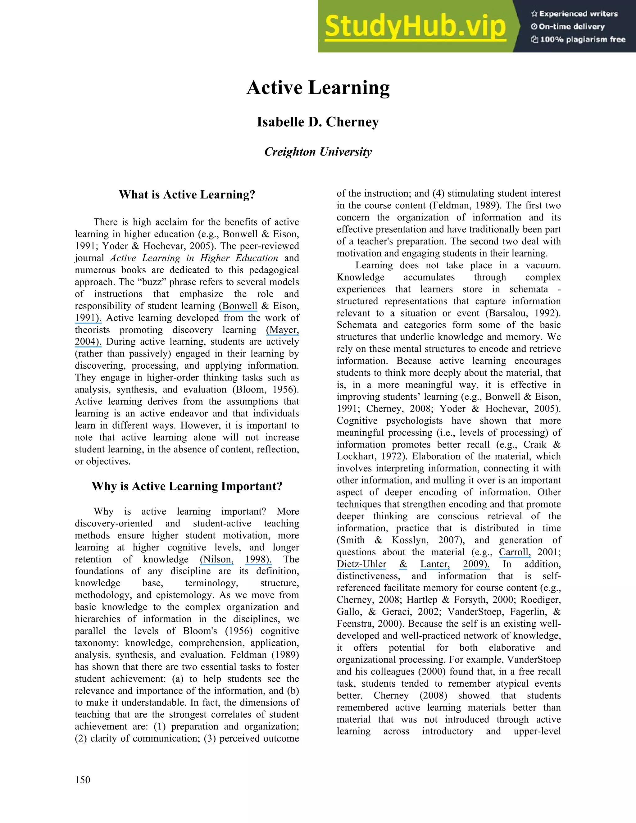 Active Learning | PDF