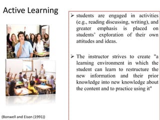 Active Learning in teaching learning in class | PPTX