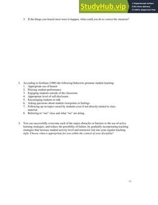 Active Learning Creating Excitement In The Classroom | PDF