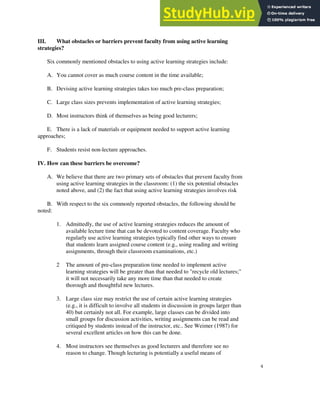 Active Learning Creating Excitement In The Classroom | PDF