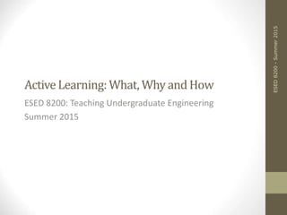 Introduction to Active Learning | PPTX | Undergraduate Education ...