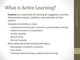 Introduction to Active Learning | PPTX | Undergraduate Education ...