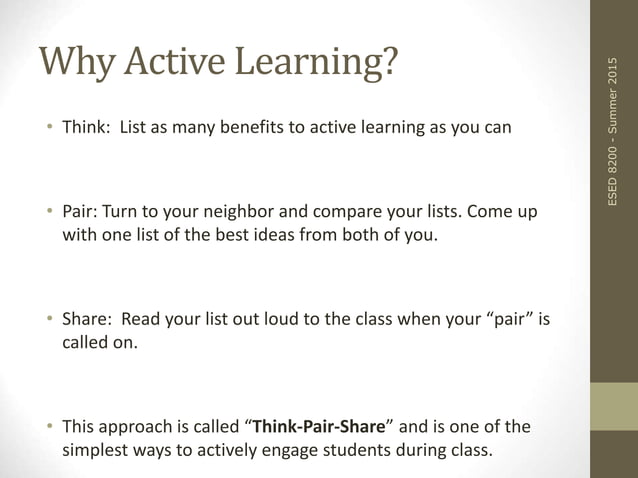 Introduction to Active Learning | PPTX | Undergraduate Education ...