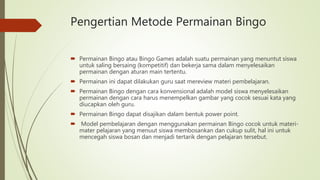 Active learning metode bingo game | PPTX