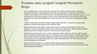 Active learning metode bingo game | PPTX