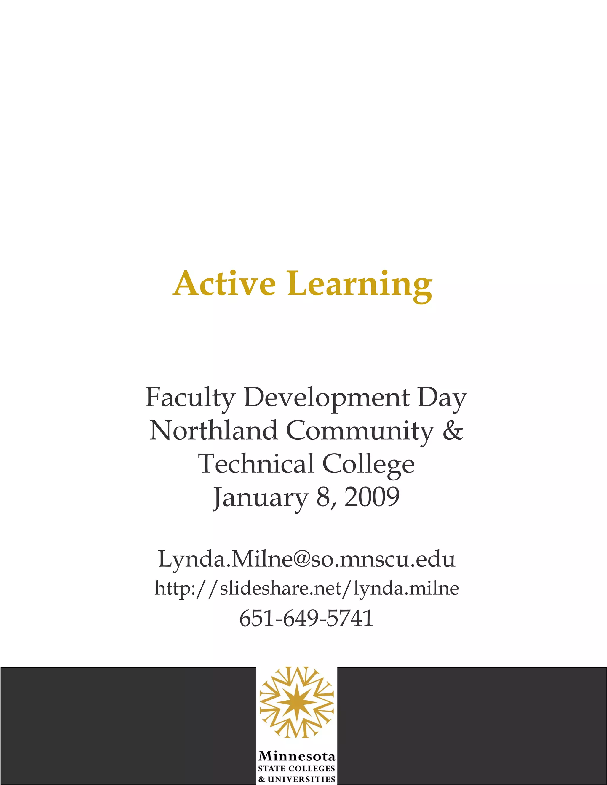 Active Learning: From the Outside In | PPT | Educational Assessment | Education