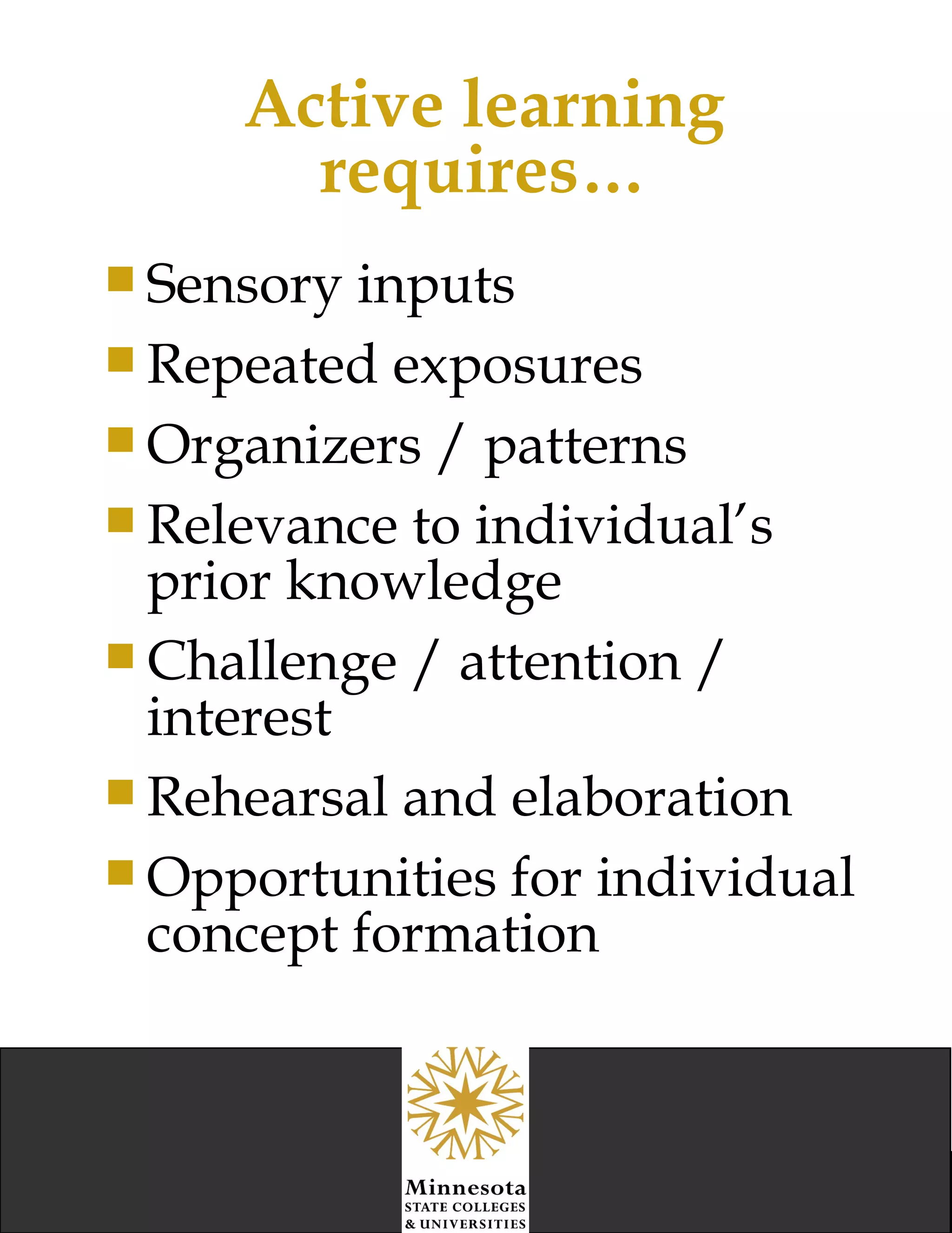 Active Learning: From the Outside In | PPT | Educational Assessment | Education