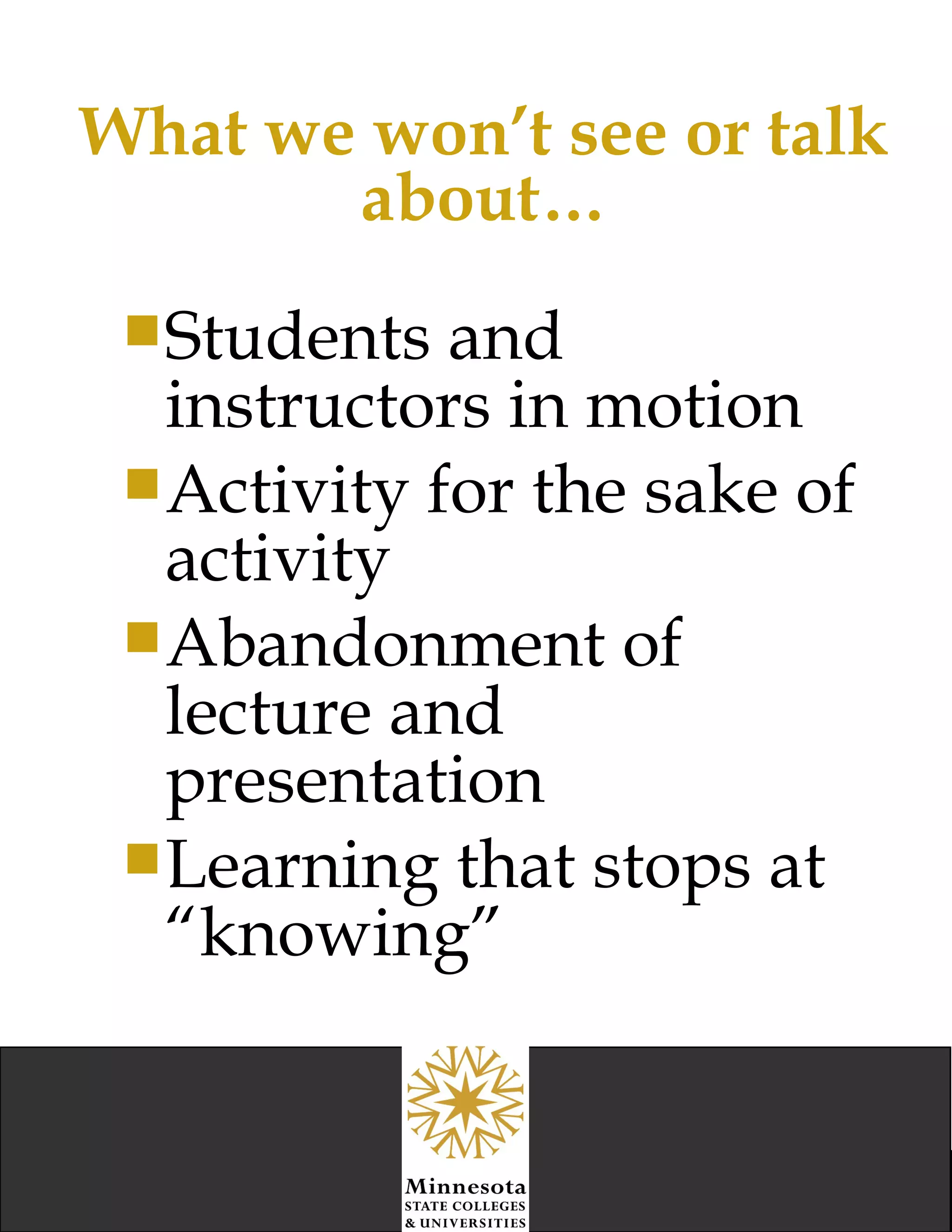 Active Learning: From the Outside In | PPT | Educational Assessment | Education