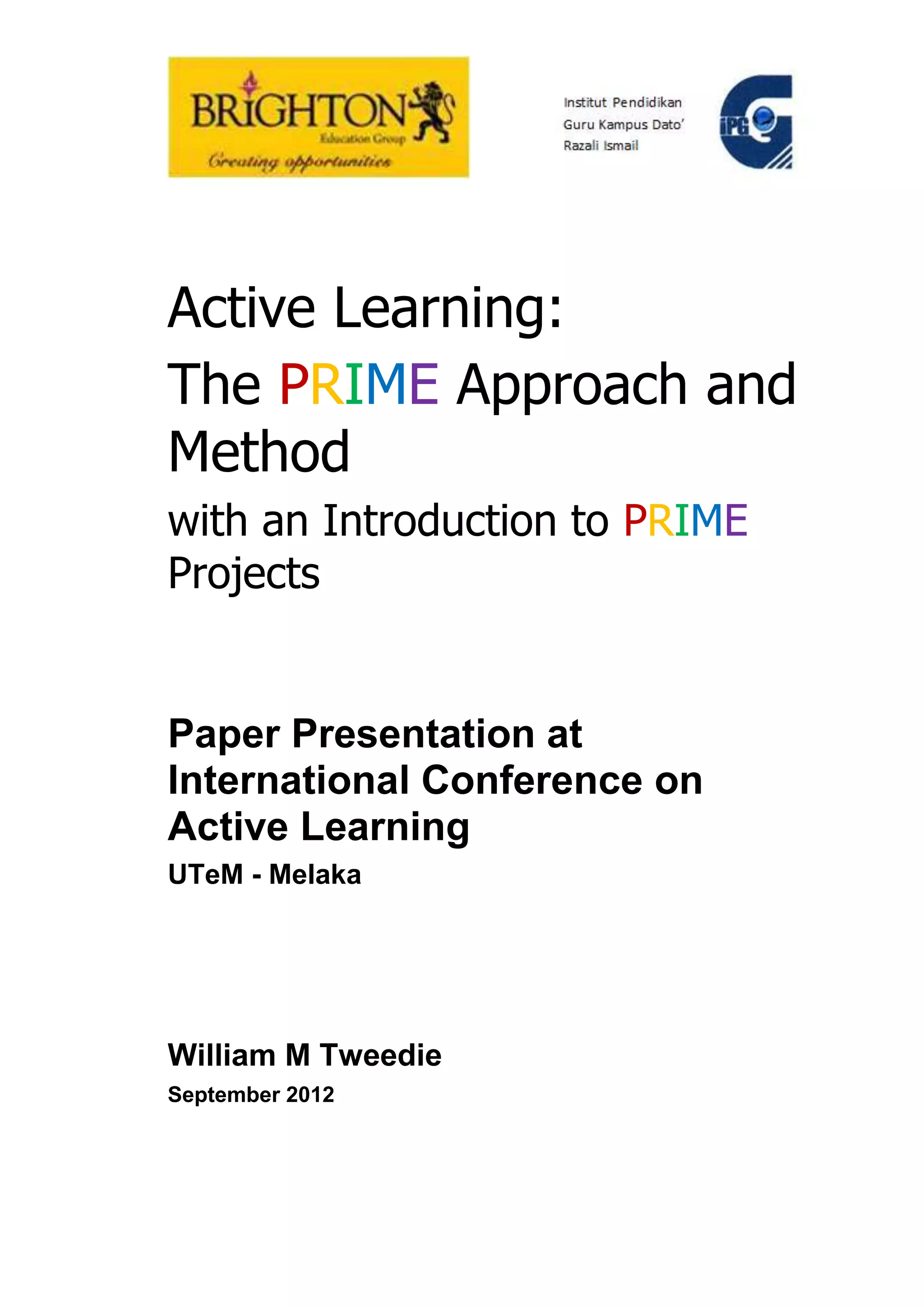 Active Learning: The PRIME Approach and Method & PRIME Projects | PDF