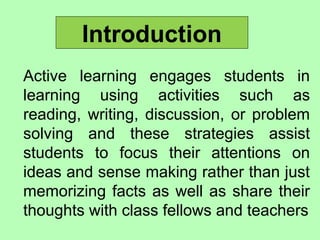 Active learning startegies 2 | PPT | Educational Assessment | Education