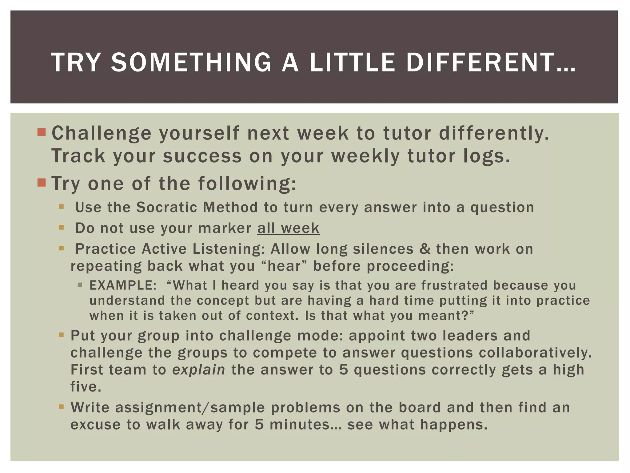 Active Learning through Listening and Questioning | PPTX