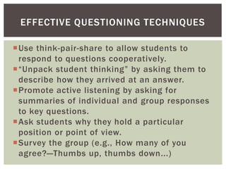 Active Learning through Listening and Questioning | PPTX