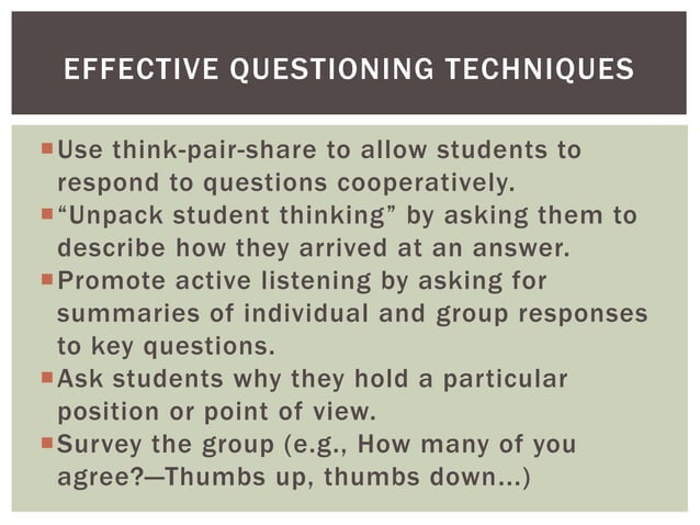 Active Learning through Listening and Questioning | PPTX | Educational ...