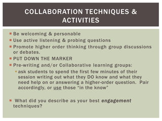 Active Learning through Listening and Questioning | PPTX