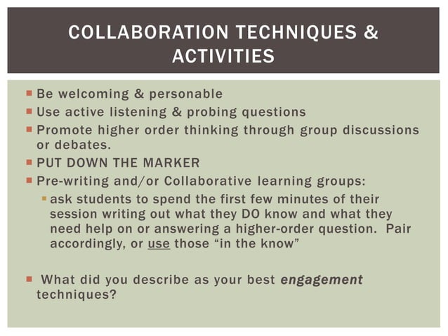 Active Learning through Listening and Questioning | PPTX | Educational ...