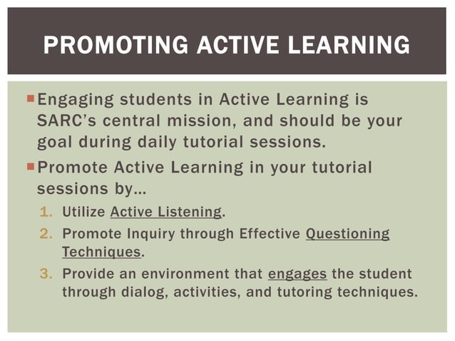 Active Learning through Listening and Questioning | PPTX | Educational ...
