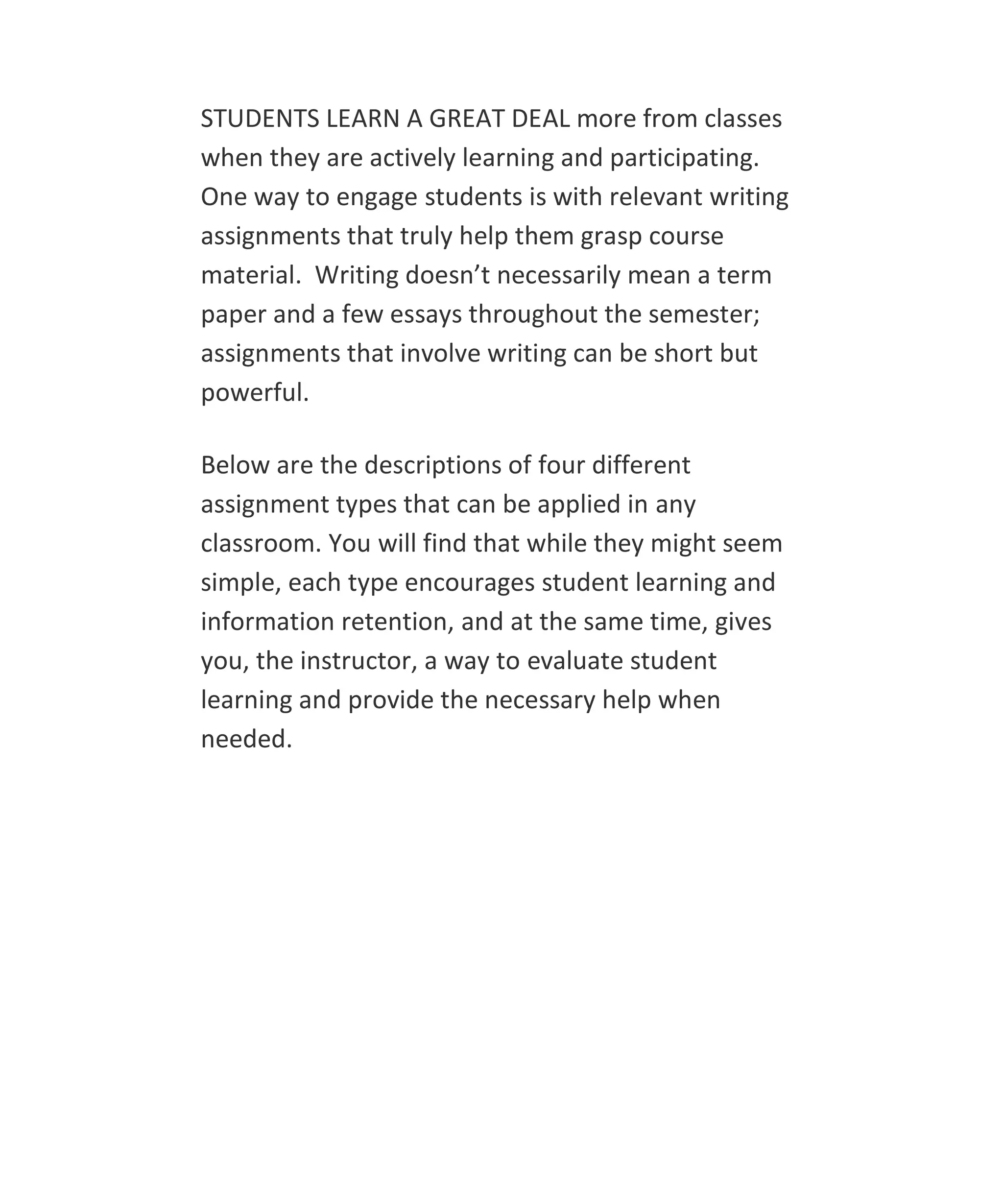 Active learning through writing | PDF