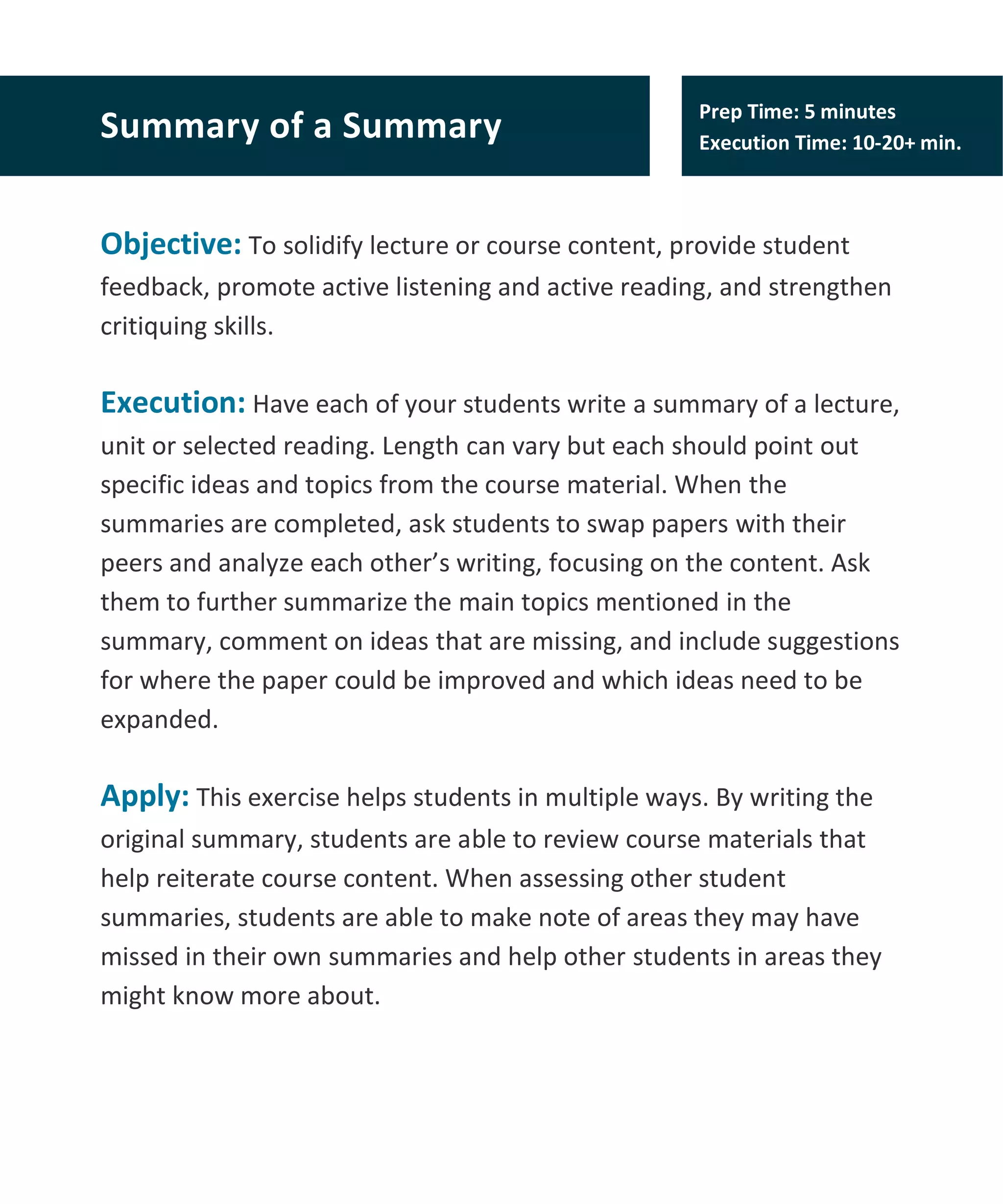 Active learning through writing | PDF