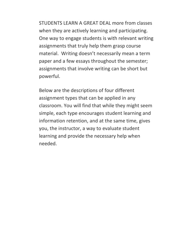 Active learning through writing | PDF
