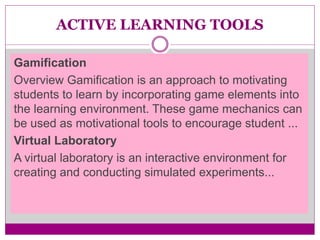 Active learning toolkit | PPTX | Educational Video Games | Video Game Genres