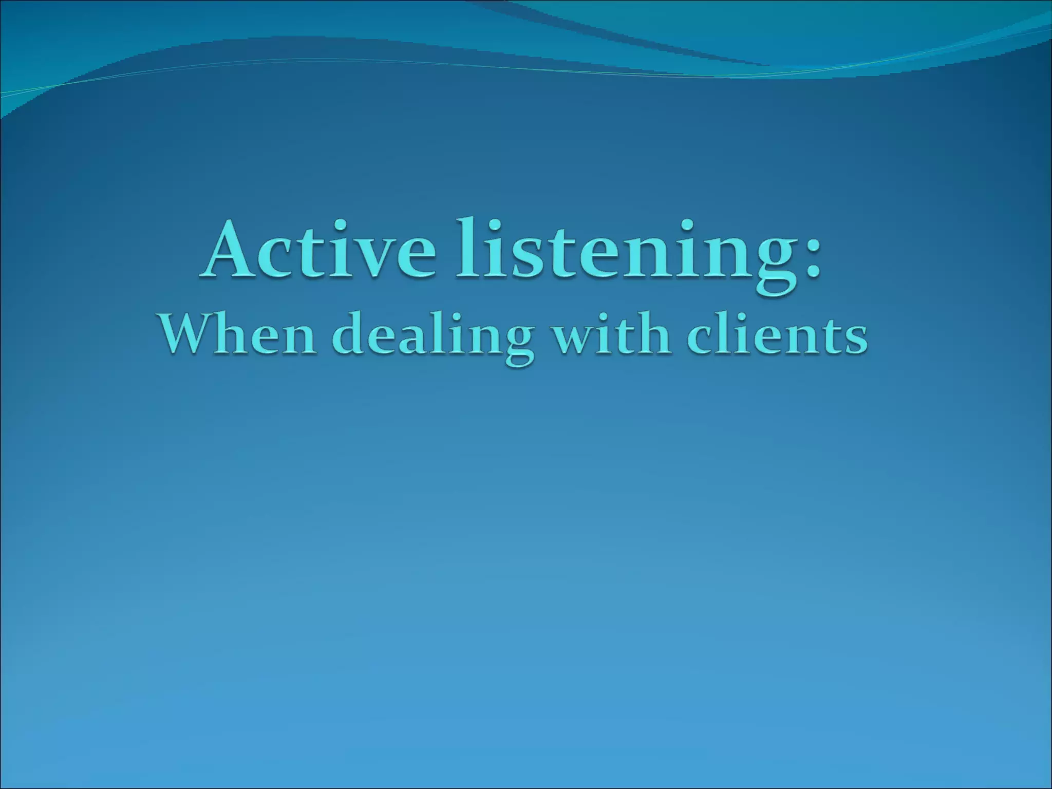 Active listening | PPT