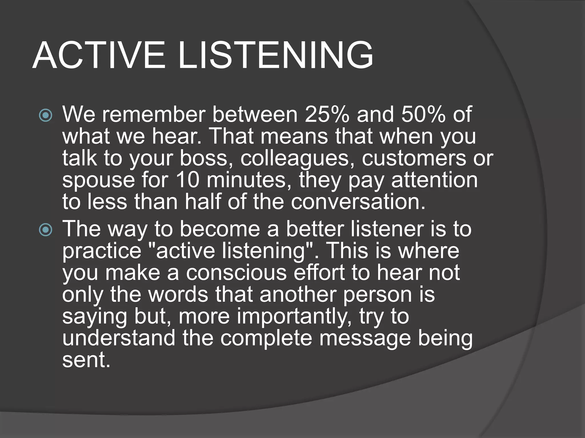 Active listening | PPT | Free Download