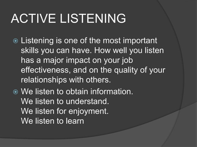 Active listening | PPT