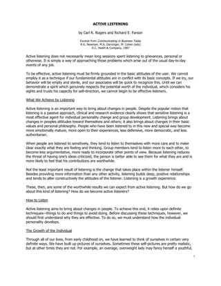 Active Listening | PDF