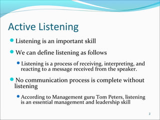 Active listening | PPT
