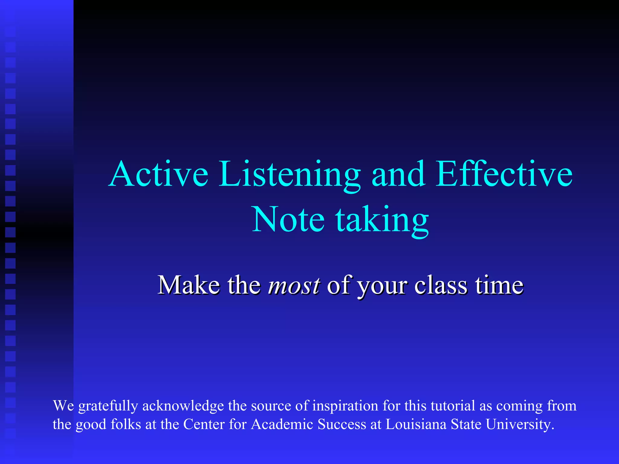 Activelistening.effectivenotetaking | PPT
