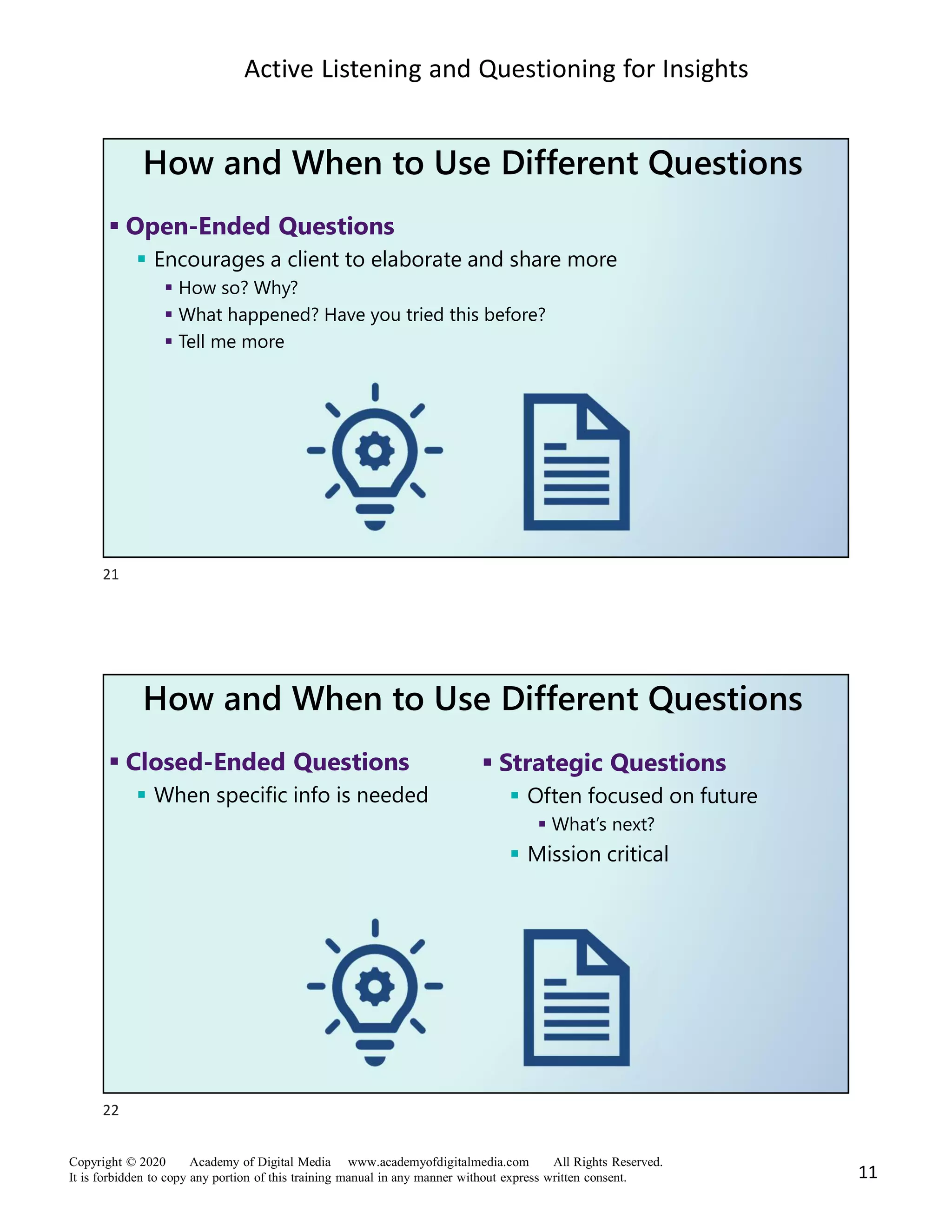 Active listening and questioning v2020 | PDF